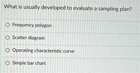 Solved What Is Usually Developed To Evaluate A Sampling Plan