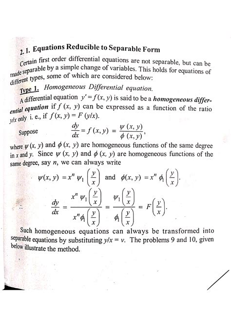 Equations Reducible To Separable Form Computer Science Studocu