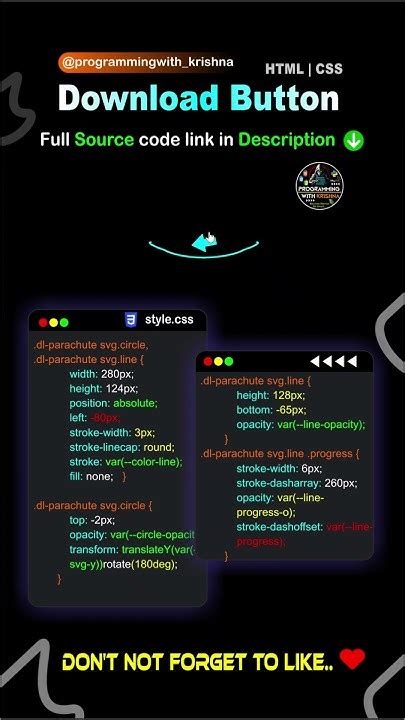 Animation Download Button Programmingwithkrishna Html Css Js Cssanimation Javatutorial