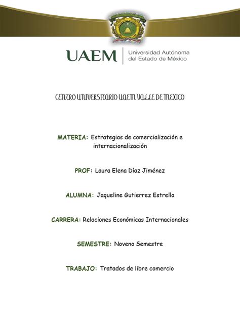 Tratados De Libre Comercio Pdf