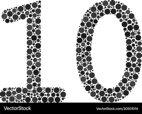 Ten Digits Text Composition Of Dots Royalty Free Vector