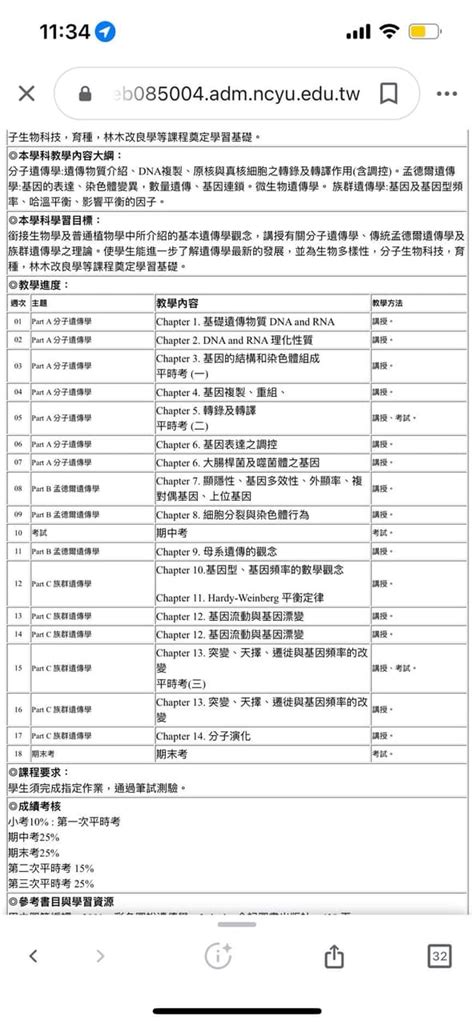 森林系 遺傳學 嘉義大學板 Dcard