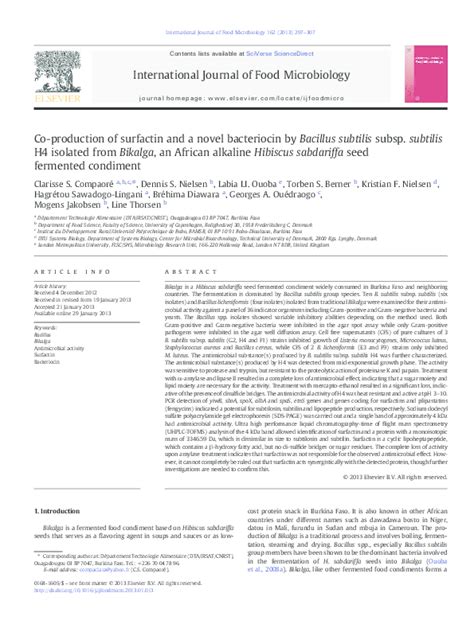 Pdf Co Production Of Surfactin And A Novel Bacteriocin By Bacillus