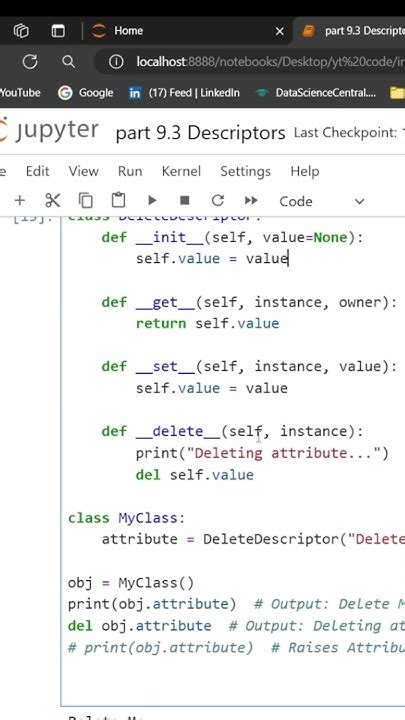 Delete Method In Python Descriptors Python Shorts Coding Youtube