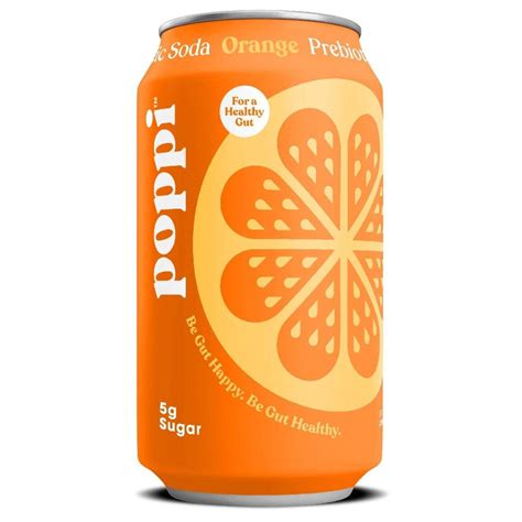 Poppi Prebiotic Soda Orange 12 Oz Pack Of 12 Premium Snacks