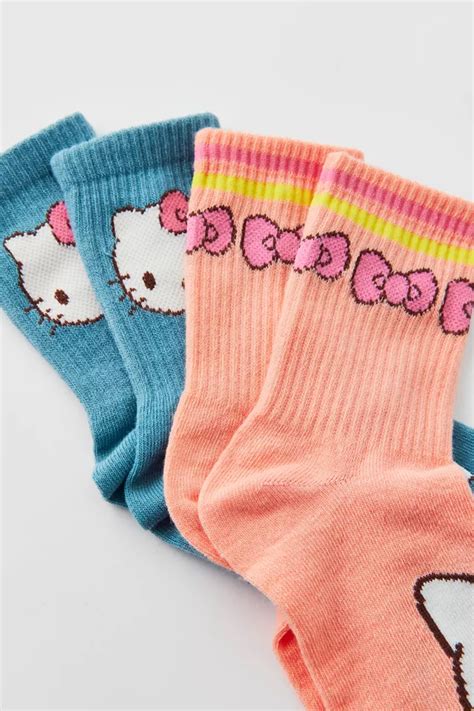 Hello Kitty Ribbed Mid Crew Sock 2 Pack Urban Outfitters Canada