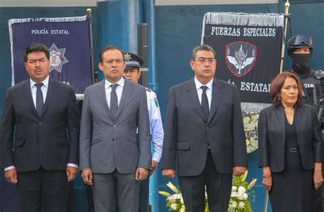 Encabeza Sergio Salomón homenaje al elemento Juan Pablo Ramos Morales