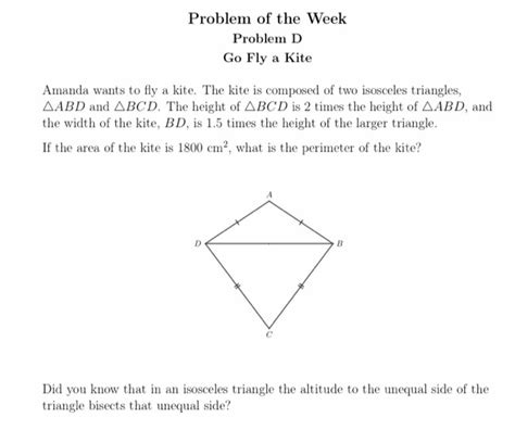 Solved Problem Of The Week Problem D Go Fly A Kite Amanda Chegg Com