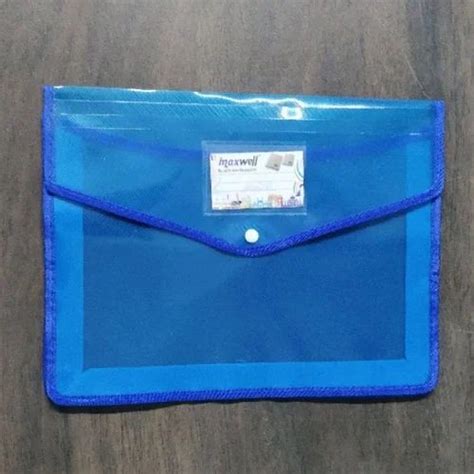 Pvc Blue Got Bag Button Folder File A4 At Rs 28 Piece In New Delhi