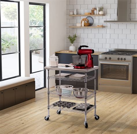 Stainless Steel Nsf Utility Worktable Cart Seville Classics