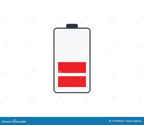 Power Indicator Of Battery Half Full Vector Illustration Stock Vector
