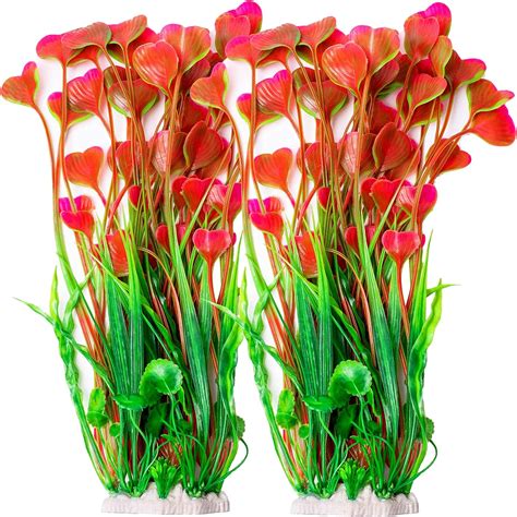 BEGONDIS 2 Pcs Artificial Water Plants Fish Tank Aquarium Decorations
