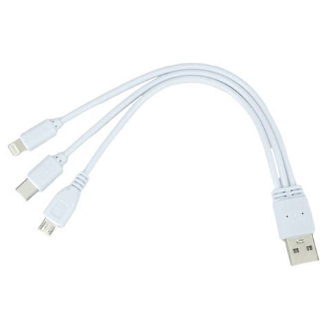 Cavo Usb 3 In 1 Ligthning Type C Micro Usb 20cm