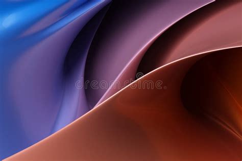 Abstract Waves Of Blue And Brown Fluid Layers 3d Render Stock Illustration Illustration Of