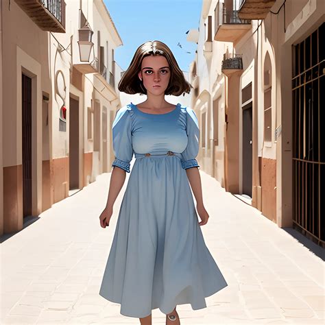 Nacy Doll With A Light Blue Knee Length Dress With Elbow Length