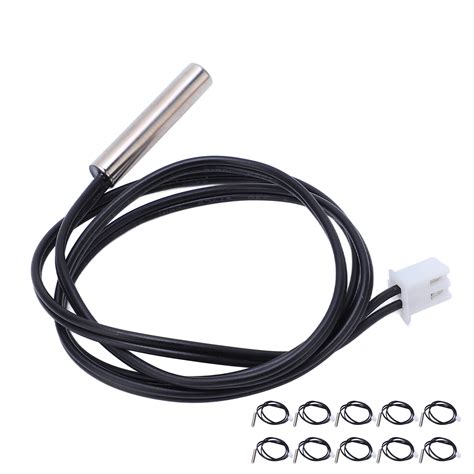 10pcs 10k Ntc Thermistor Temperature Waterproof Probe Wire Temp Sensor