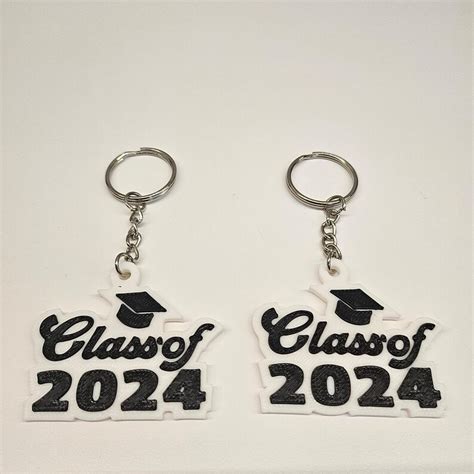 Class Of 2024 Keychain 3d Printed Class Keychain 2024 Keychain Etsy