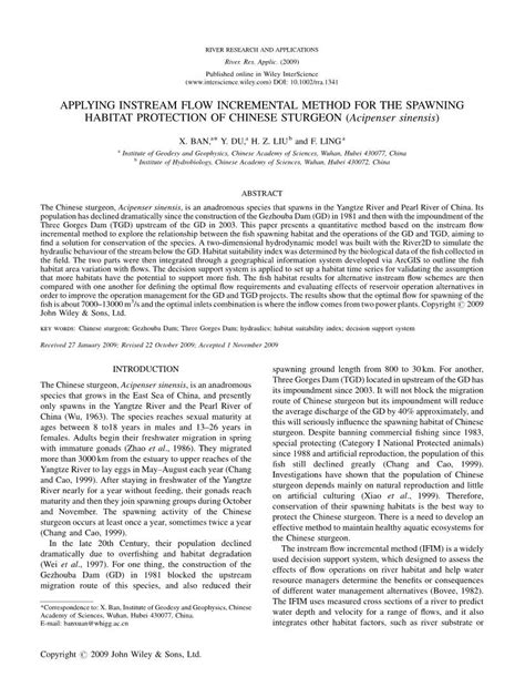 applying instream flow incremental method for the spawning habitat