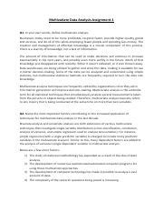Multivariate Data Analysis Assignment1 Pdf Multivariate Data Analysis