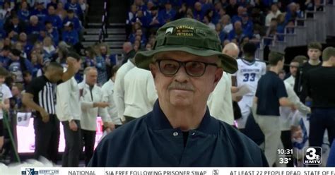 Vietnam Veteran Honored With Mission Service Award At Creighton Game
