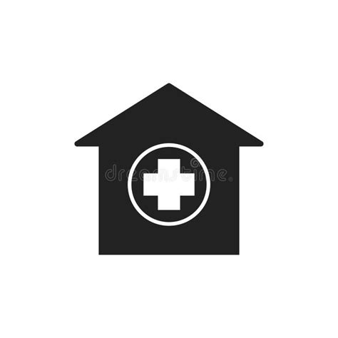 Hospital Building Vector Icon Infirmary Medical Clinic Sign Ill Stock