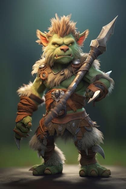 Premium Ai Image An Animated Character With A Sword And Axe