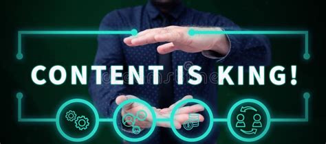 Conceptual Caption Content Is King Business Idea Marketing Information Advertising Strategy