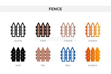 Fence Icon In Different Style Fence Vector Icons Designed In Outline Solid Colored Filled