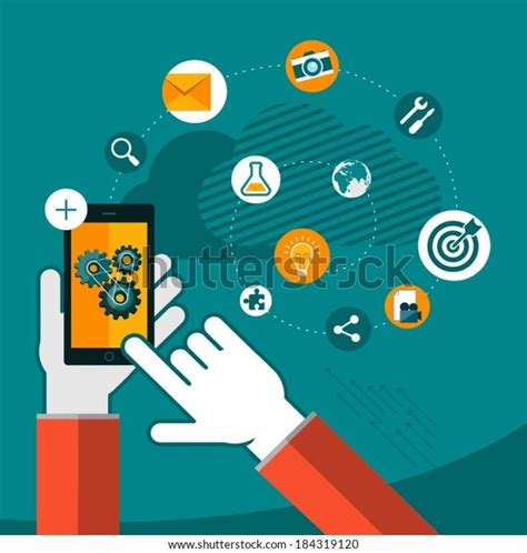 Vector Mobile App Development Concept Illustration Stock Vector