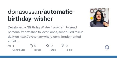 Github Donasussan Automatic Birthday Wisher Developed A Birthday Wisher Program To Send