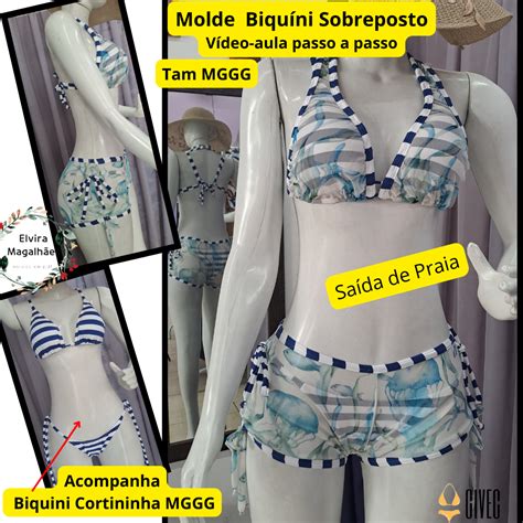 Molde Biquíni Sobreposto Saída De Praia Gisele Iachel Hotmart