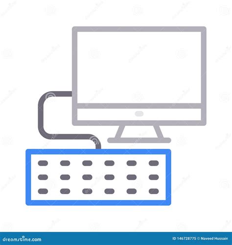 Linha De Cor Fina cone Do Computador Do Vetor Ilustração do Vetor