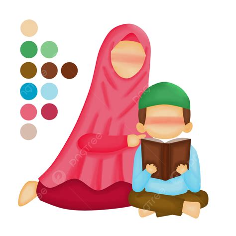 엄마와 아이 무슬림 이슬람교도 이슬람교 가족 Png 일러스트 및 Psd 이미지 무료 다운로드 Pngtree