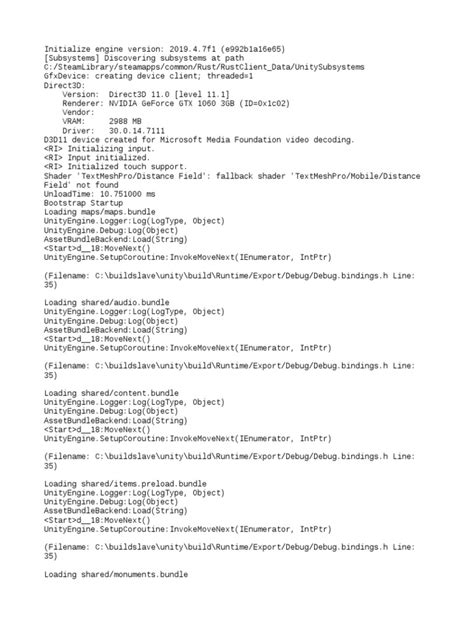 rust game initialization log pdf logging file system