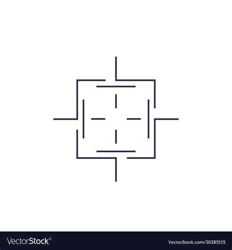 Crosshair Square Line Shape Royalty Free Vector Image