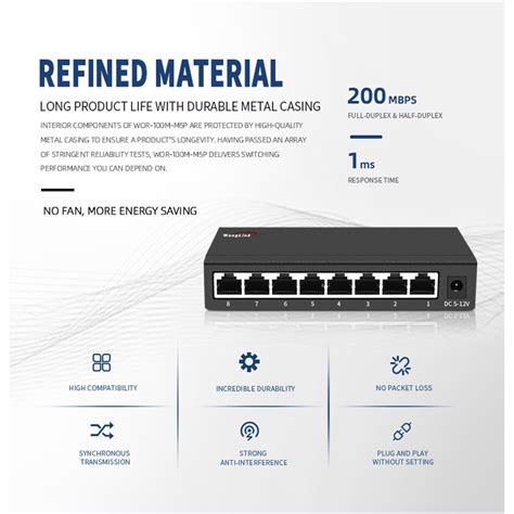 【ready Stock】wanglink Network Switches 5 Ports Switch Network Swich 10