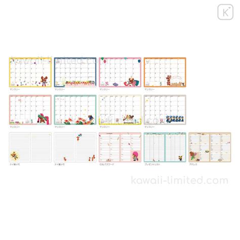 Japan The Bears School A6 Planner Monthly Schedule Book Flower 2026