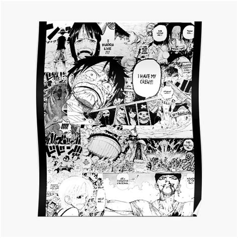 One Piece Manga Collage Poster For Sale By Roxanndesigner Redbubble