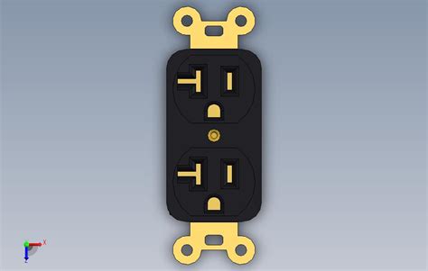 11v电源插座 Solidworks 2011 模型图纸免费下载 懒石网
