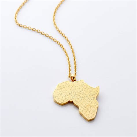 Ayatul Kursi Country Map Necklace Women Nominal