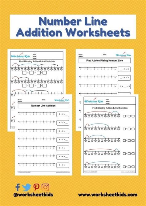 Grade Number Line Addition Worksheets
