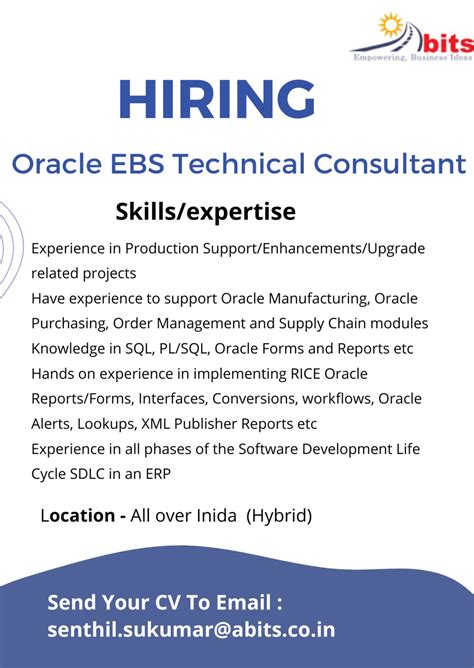 Senthil Sukumar T On Linkedin Hiring Oraclejobs Ebs Hybrid Indiajobs Oracleebs