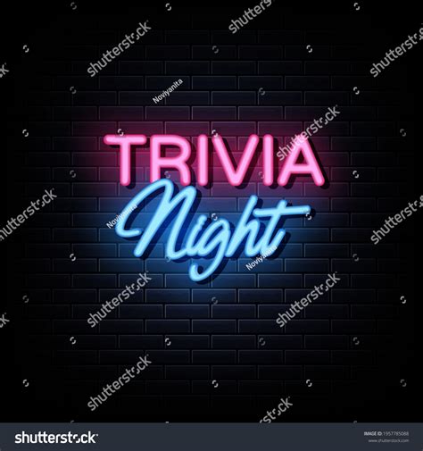 Trivia Night Neon Signs Vector Design Stock Vector Royalty Free