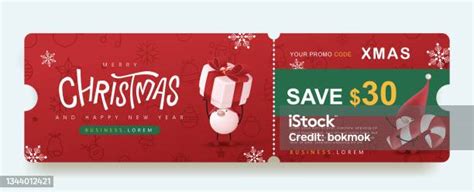 귀여운 노움과 축제 장식 메리 크리스마스 선물 프로모션 쿠폰 배너 크리스마스에 대한 스톡 벡터 아트 및 기타 이미지 크리스마스 티켓 0명 Istock