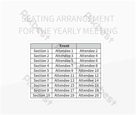 Optimizing Seating Arrangements For Annual Meetings Excel Template Free Download Pikbest