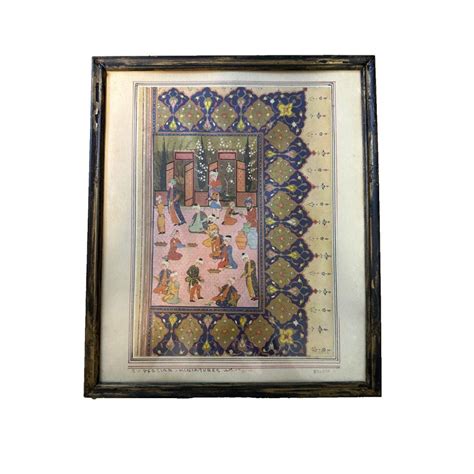 At Auction Vintage Persian Miniature Print From Shahnameh Book