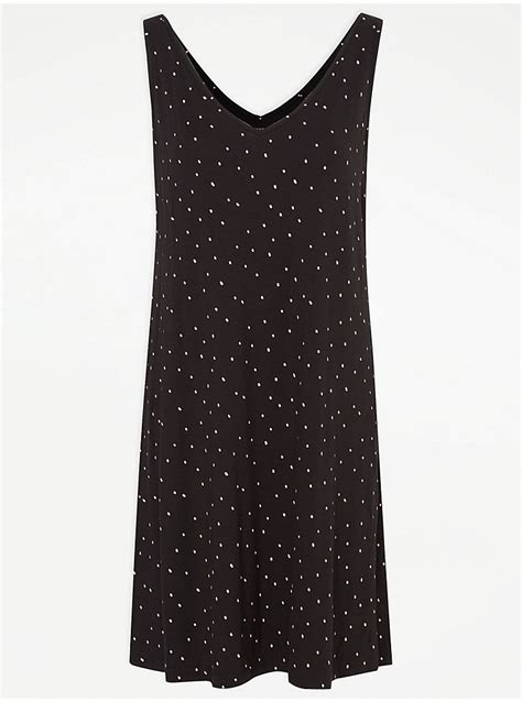 Black Spot Print Sleeveless Nightdress Lingerie George At Asda