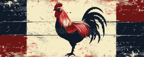 A Vibrant Rooster Painted On The Side Of A Building Stock Illustration