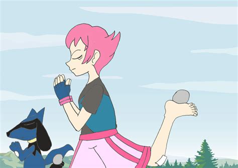 Young Maylene Training With Riolu 2 By Animedino1 On Deviantart