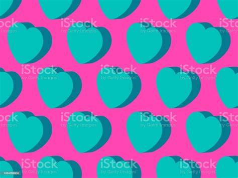 3d 하트 원활한 패턴 해피 발렌타인 데이 인사말 카드 포장지 홍보 용품 및 초대장을 위한 등대칭 하트가 있는 배경 벡터 일러스트레이션 2월에 대한 스톡 벡터 아트 및 기타